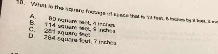 Solved What is the square footage of space that is 13 ﻿feet, | Chegg.com