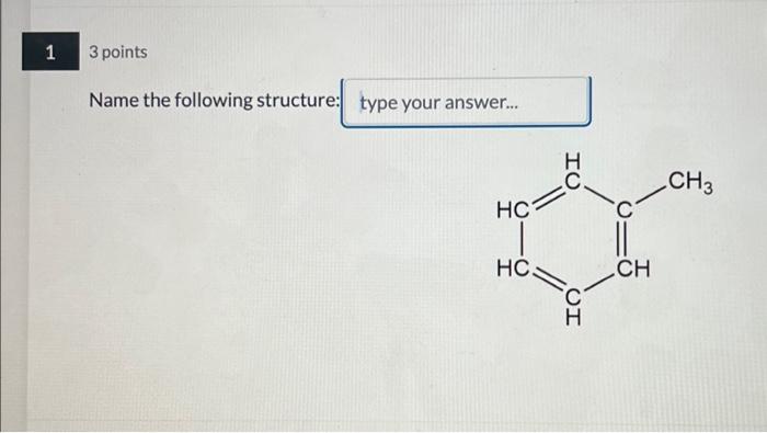 Solved 3 points Name the following structure: | Chegg.com