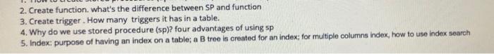 Solved 2. Create function. what's the difference between SP | Chegg.com