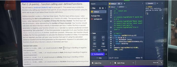 Solved Part C (4 points) - function calling user-defined | Chegg.com