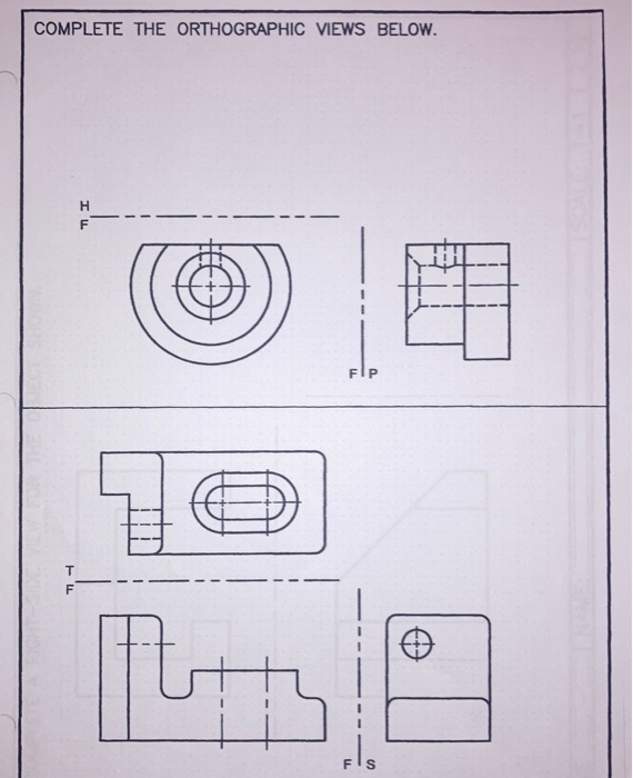 Solved ADD MISSING LINES (VISIBLE OR HIDDEN) TO EACH OF THE | Chegg.com
