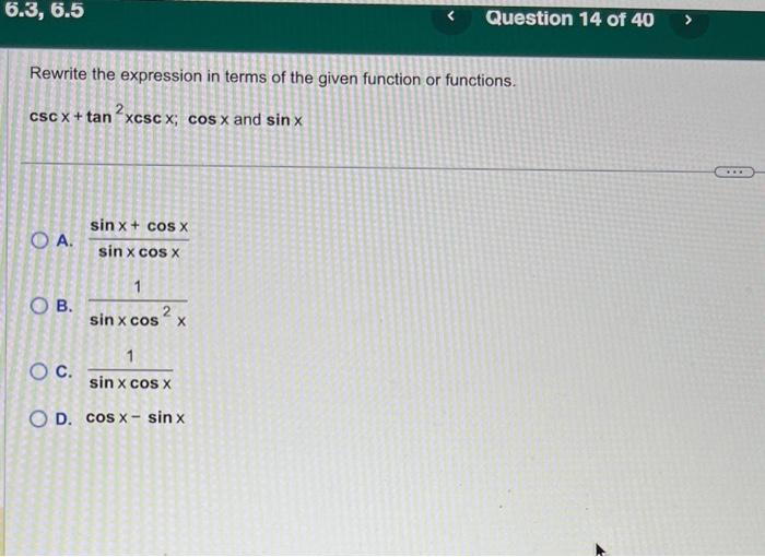 Solved Rewrite the expression in terms of the given function | Chegg.com