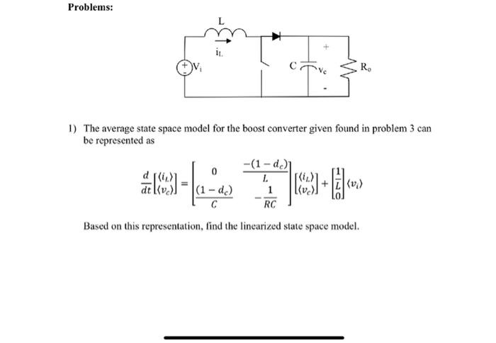 Solved Problems 1 The Average State Space Model For The