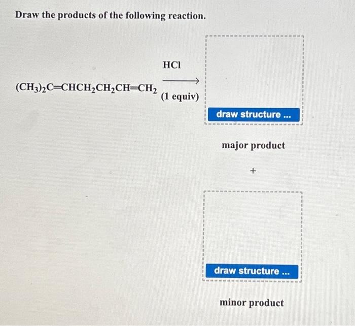 Solved Draw The Products Of The Following Reaction Draw