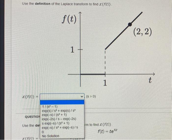 Solved Use the definition of the Laplace transform to find | Chegg.com
