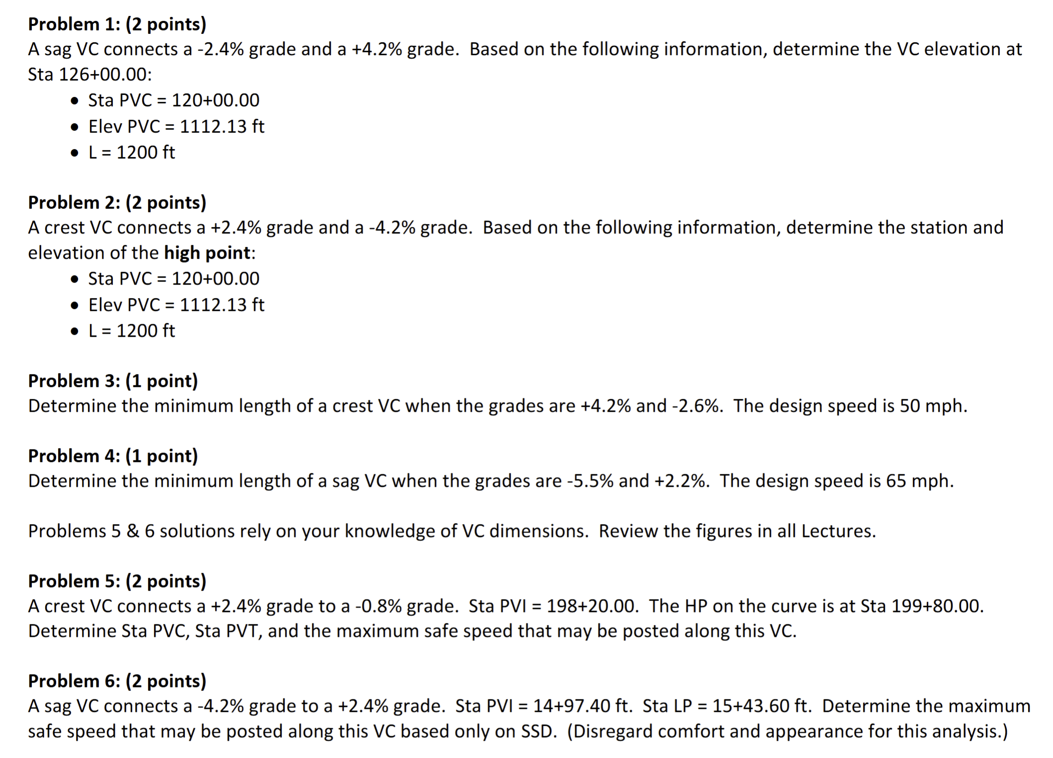 Solved Problem 1: (2 ﻿points)A sag VC ﻿connects a -2.4% | Chegg.com
