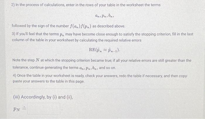 (Bisection Method). All numerical answers should be | Chegg.com