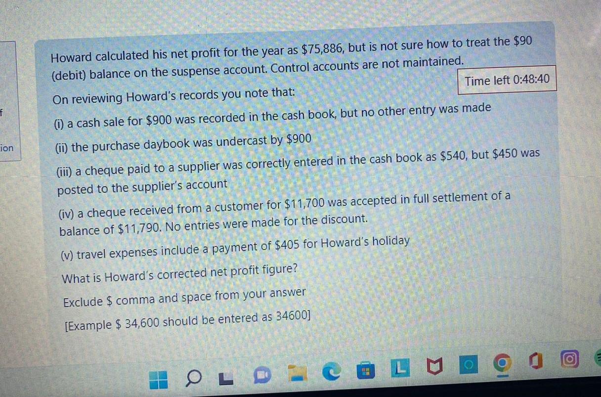Solved Howard calculated his net profit for the year as | Chegg.com