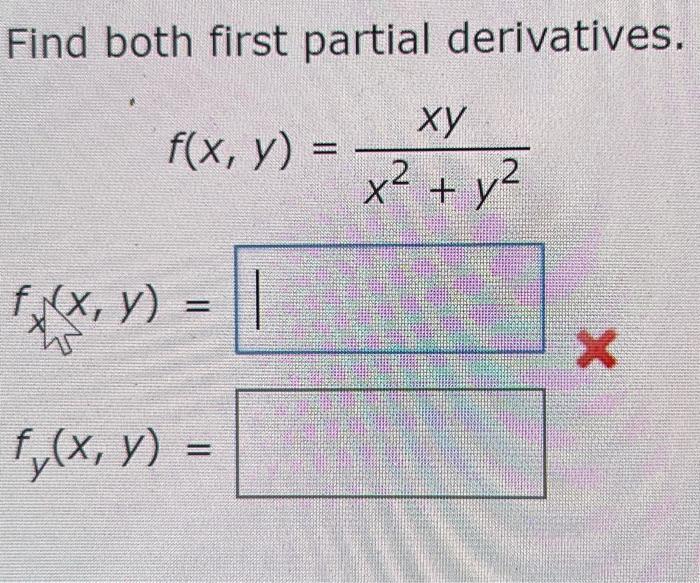 Solved Find both first partial derivatives. | Chegg.com