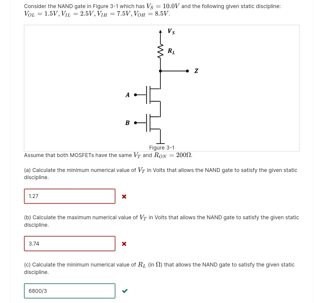Solved Consider the NAND gate in Figure 3-1 ﻿which has | Chegg.com
