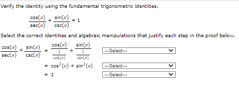 Solved Verify the identity using the fundamental | Chegg.com