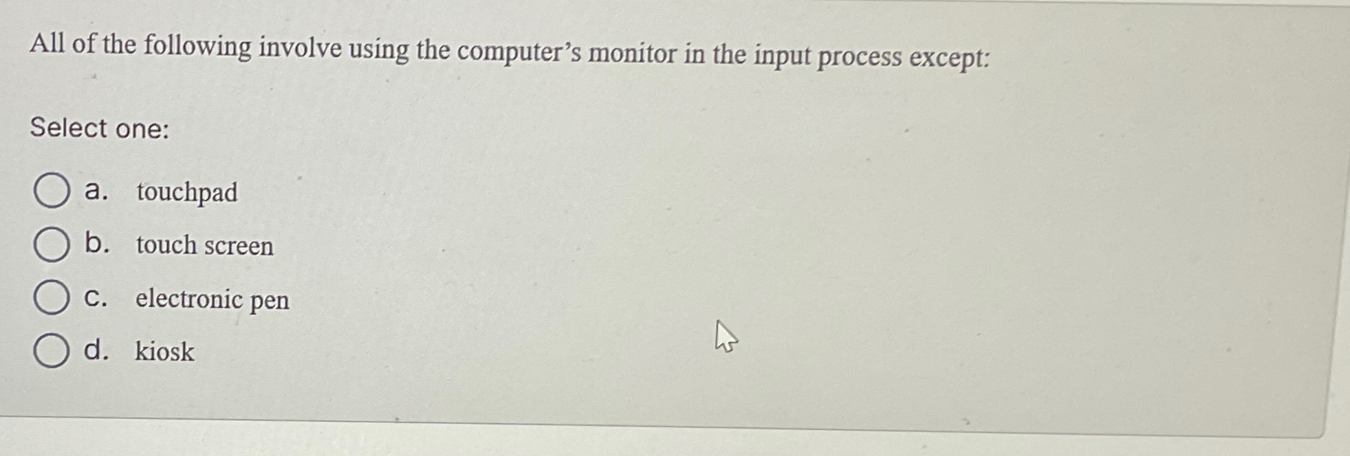 Solved All of the following involve using the computer's | Chegg.com