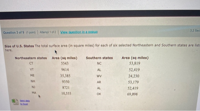 Solved 32 Sec Question 3 of 9 (1 point) Attempt 1 of 2 View | Chegg.com