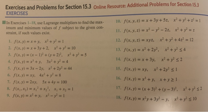 Solved Exercises and Problems for Section 15.3 Online | Chegg.com
