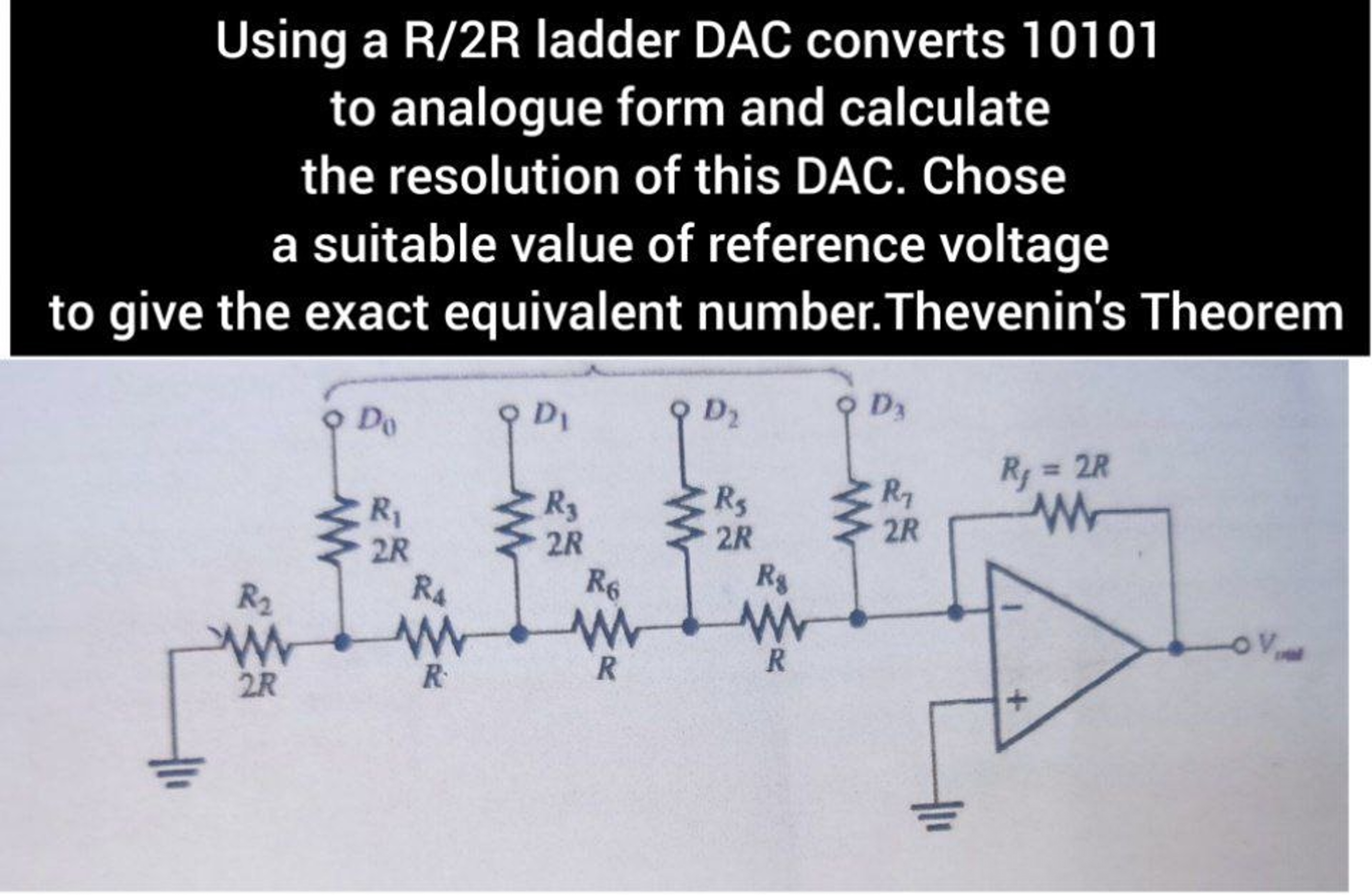Solved Using a R/2R ladder DAC converts 10101to analogue | Chegg.com