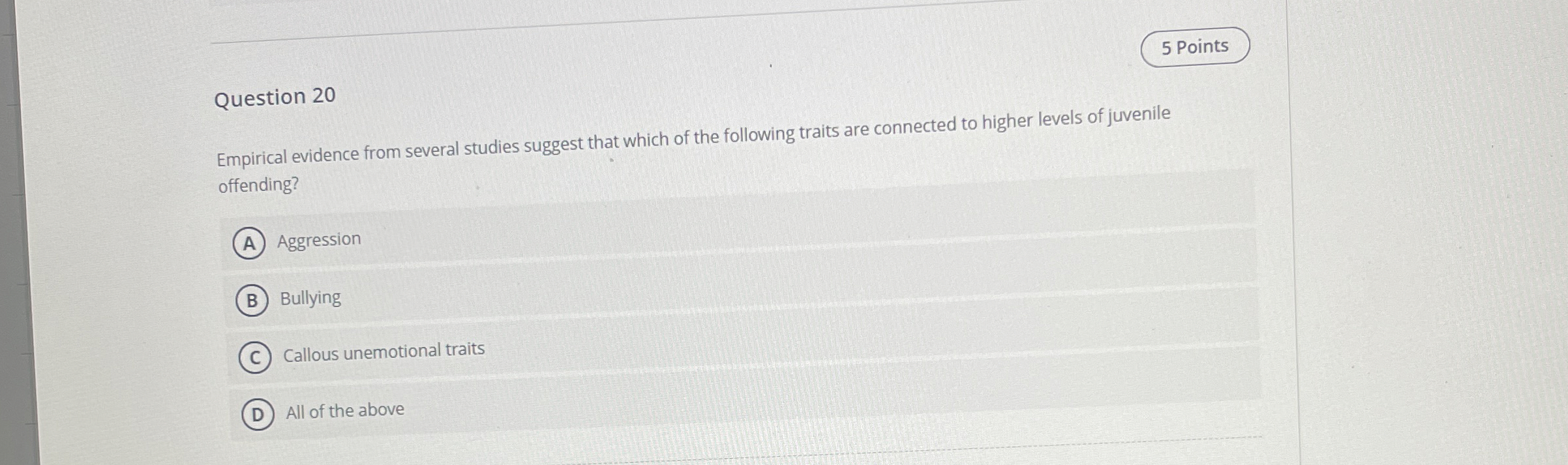 Solved 5 ﻿PointsQuestion 20Empirical evidence from several | Chegg.com
