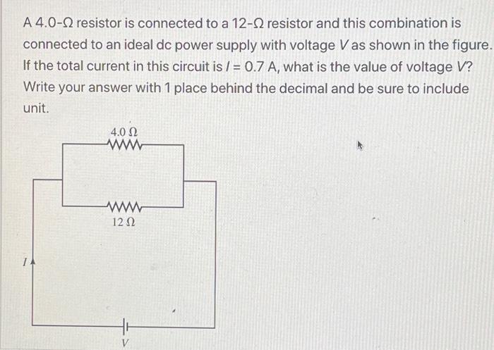 Solved A 4.0- resistor is connected to a 12- resistor and | Chegg.com