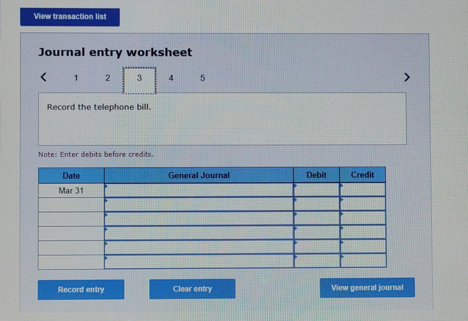 Solved Journal entry worksheet 1 Note: Enter debits before | Chegg.com
