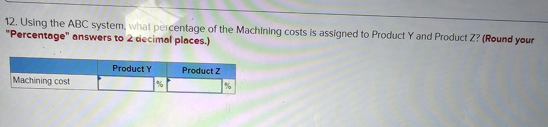 Solved 12. Using the ABC system, what percentage of the | Chegg.com