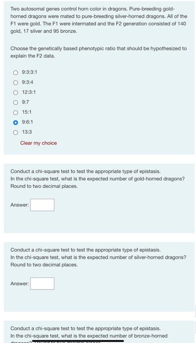 Solved Two autosomal genes control horn color in dragons. | Chegg.com