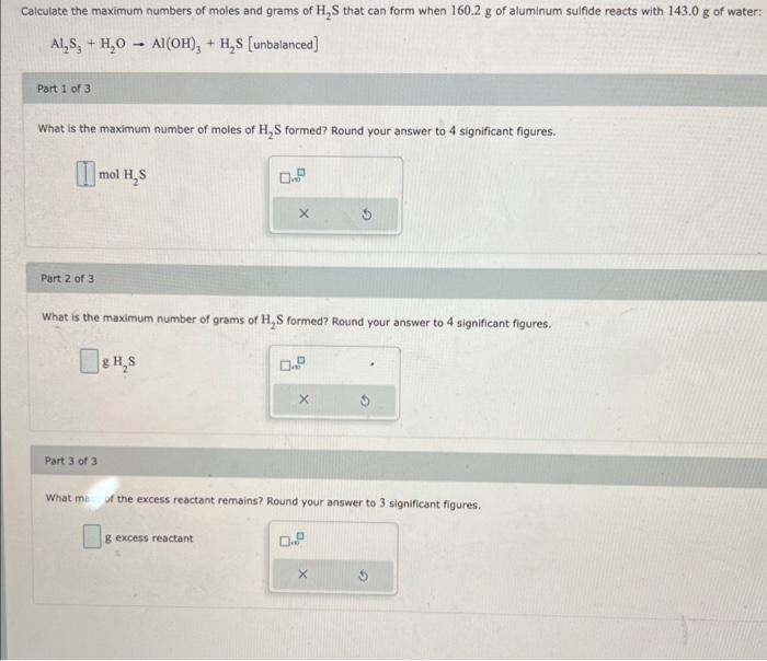 Solved Calculate the maximum numbers of moles and grams of | Chegg.com