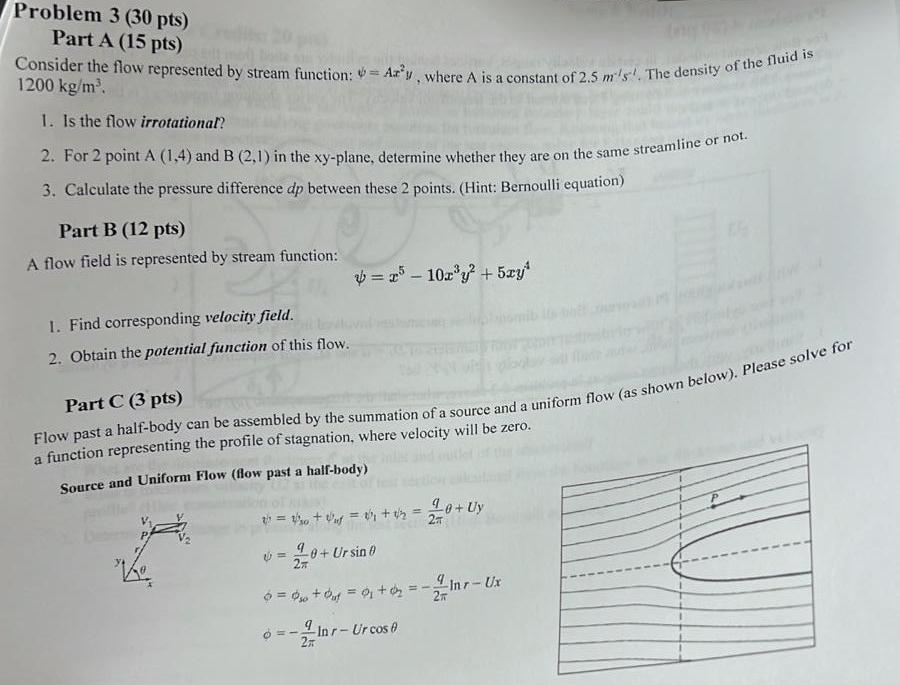 Solved Problem 3(30pts) Part A (15 pts) Consider the flow | Chegg.com Solved Problem 3(30pts) Part A (15 pts) Consider the flow | Chegg.com