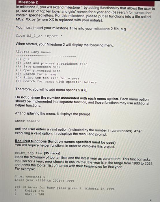 Solved Milestone 2 In milestone 2, you will extend milestone | Chegg.com