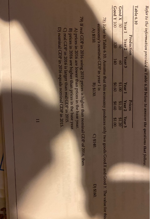 Solved Refer to the information provided in Table 6.10 below | Chegg.com