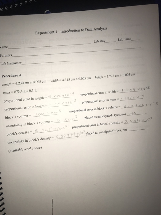Solved Experiment 1 Introduction To Data Analysis Lab Da