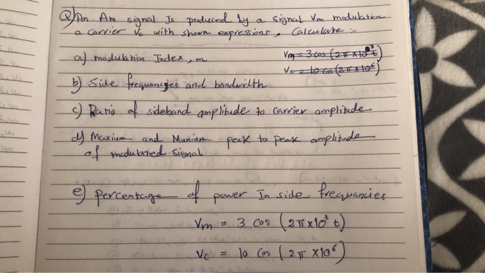 Solved An Am a carrier signal Is produced by a o with shown | Chegg.com