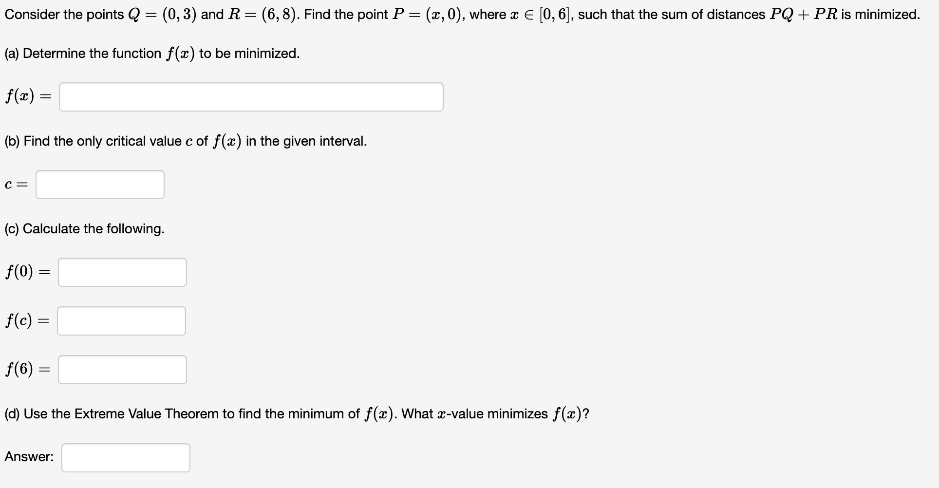 Solved Consider the points Q=(0,3) ﻿and R=(6,8). ﻿Find the | Chegg.com