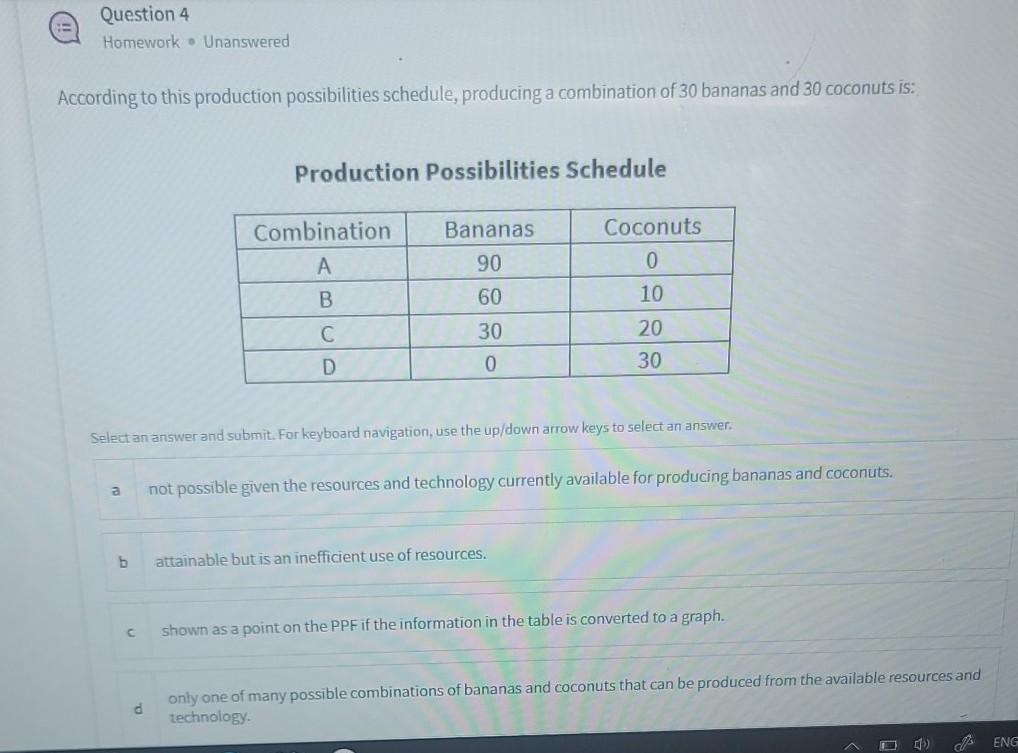 Solved According to this production possibilities schedule, | Chegg.com