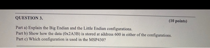 Solved QUESTION 3. (10 points) Part a) Explain the Big | Chegg.com