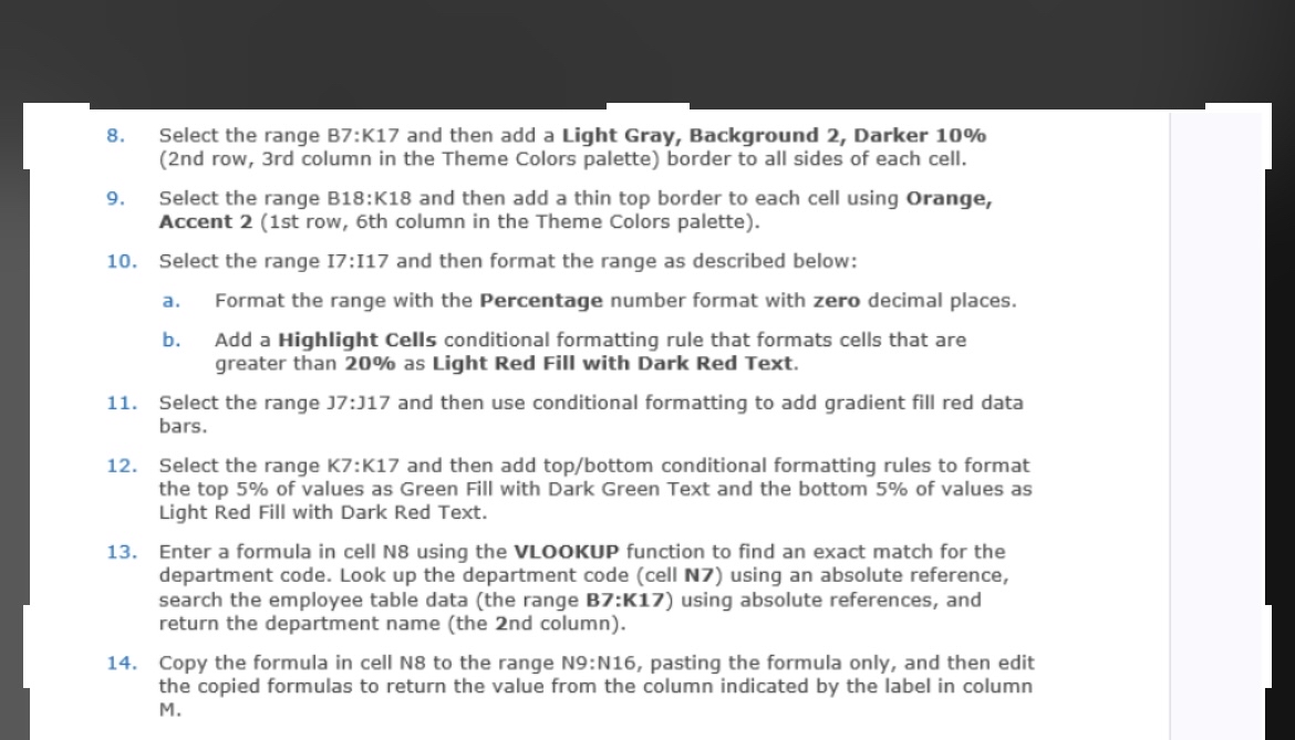 Help me figure out how to do these steps in the Excel | Chegg.com