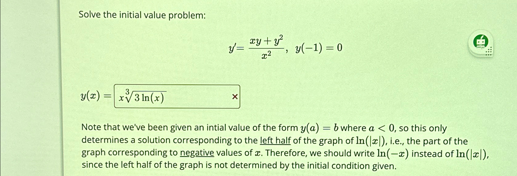 Solved Solve the initial value | Chegg.com