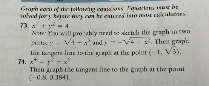 Solved Graph each of the following equations. Equations must | Chegg.com