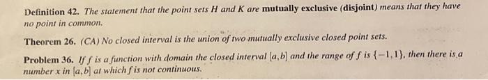 Solved Definition 42. The statement that the point sets H | Chegg.com