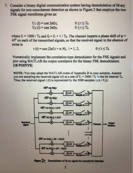 7. Consider a binary digital communication system | Chegg.com