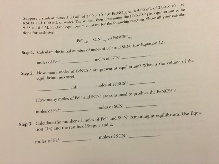 Solved Suppose a student mixes 5.00 mL of 2.00 x 10-M | Chegg.com