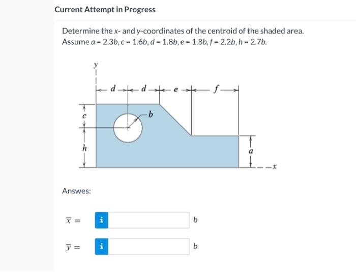 Solved Current Attempt in Progress Determine the x- and | Chegg.com