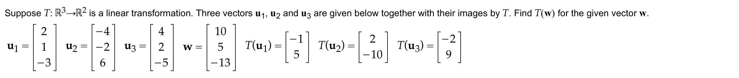 Solved Suppose T:R3→R2 ﻿is a linear transformation. Three | Chegg.com