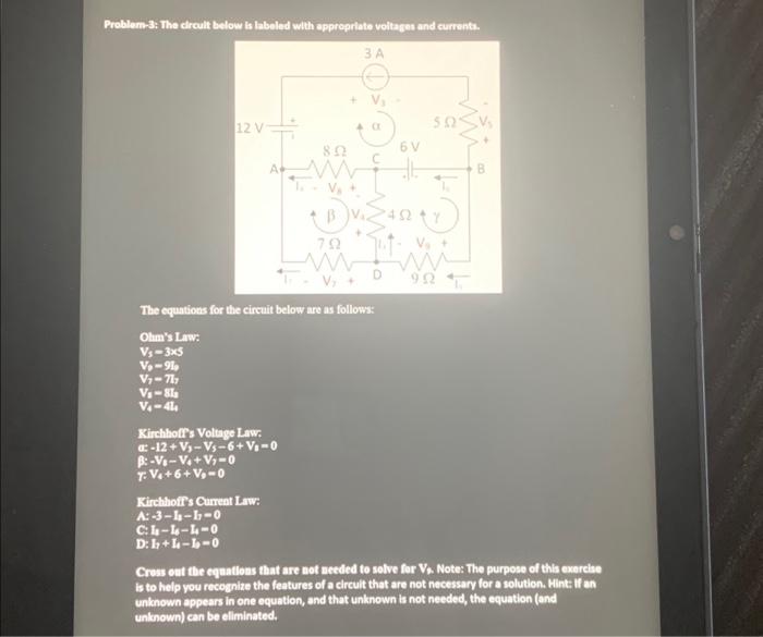 Solved Problem-3: The circuit below is labeled with | Chegg.com