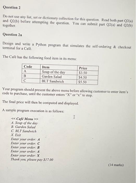 Solved Please do not use list, tuple set or dictionary in | Chegg.com