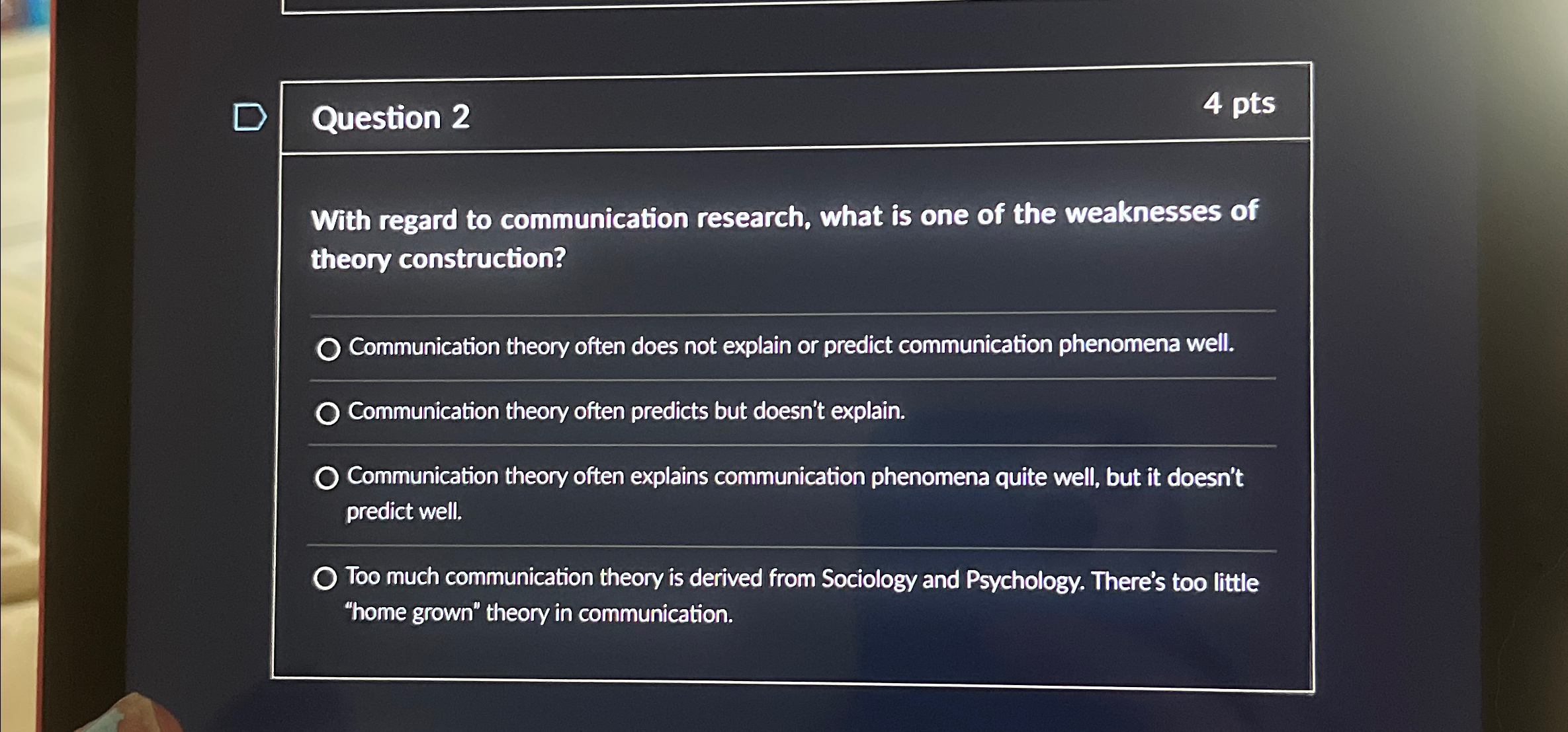 Solved Question 24 ﻿ptsWith regard to communication | Chegg.com