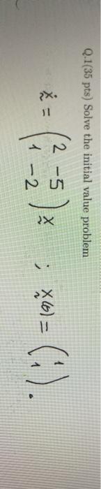 Solved Q.1(35 pts) Solve the initial value problem 2 - 5 1-2 | Chegg.com