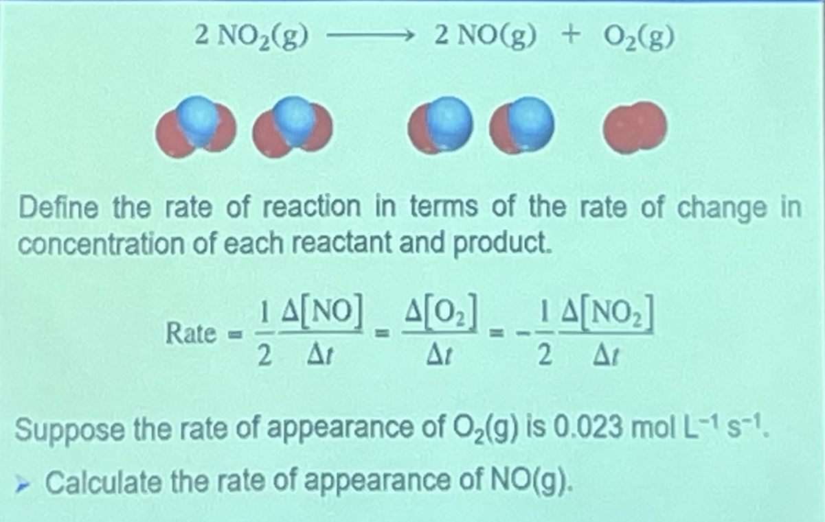 Solved Suppose the rate of appearance of O2(g) ﻿is | Chegg.com