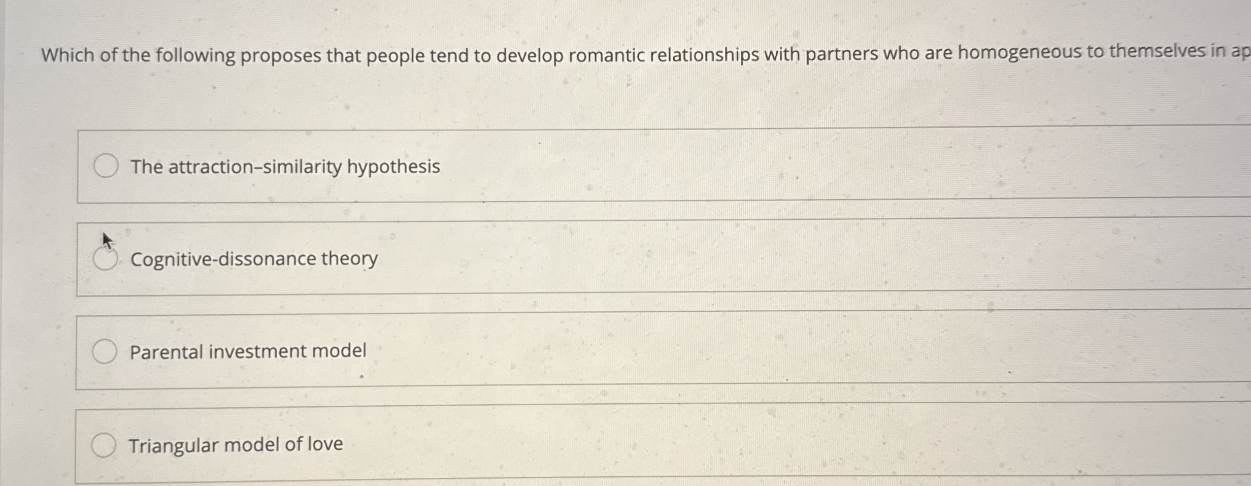 Solved Which of the following proposes that people tend to | Chegg.com