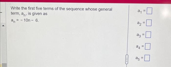 Solved Write the first five terms of the sequence whose | Chegg.com
