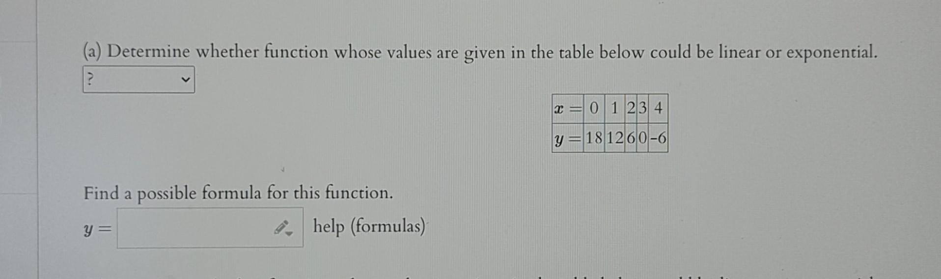 Solved (a) Determine whether function whose values are given | Chegg.com Solved (a) Determine whether function whose values are given | Chegg.com