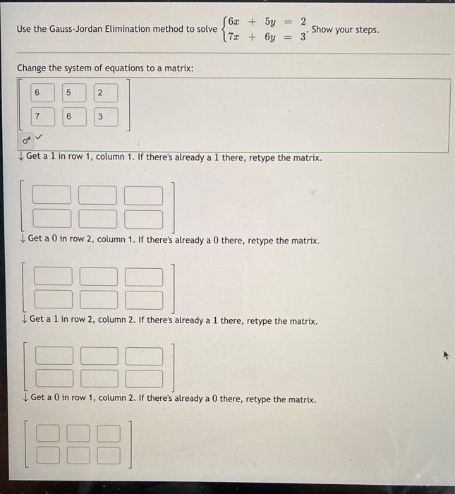 Solved Use the Gauss-Jordan Elimination method to solve | Chegg.com
